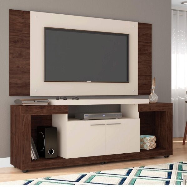 Rack com Painel para TV até 55 Polegadas Oscar Caemmun | MadeiraMadeira