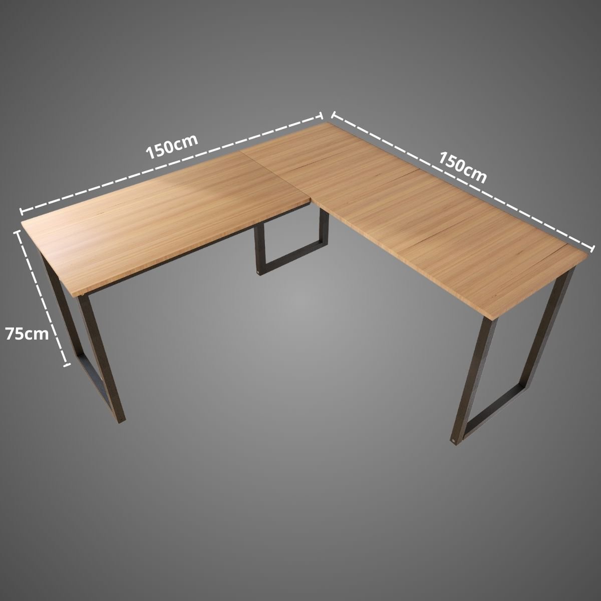 Mesa Em L 150x150 Escrivaninha Home Office Estilo Industrial ClickForte | MadeiraMadeira