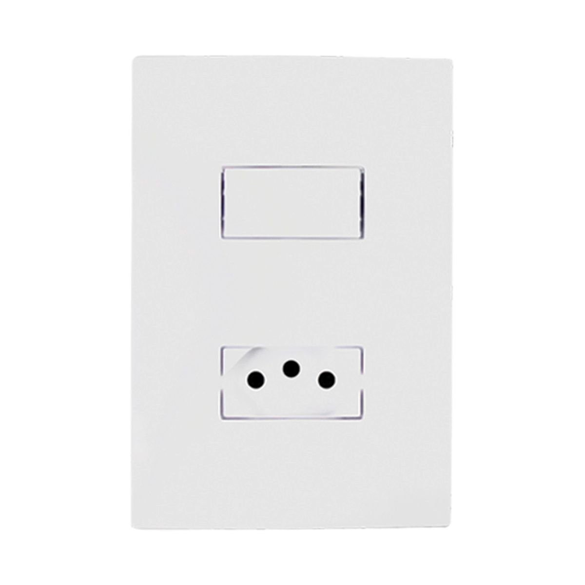 Interruptor 1 Tecla Simples e Tomada 10a Linha I9 - Ilumi | MadeiraMadeira