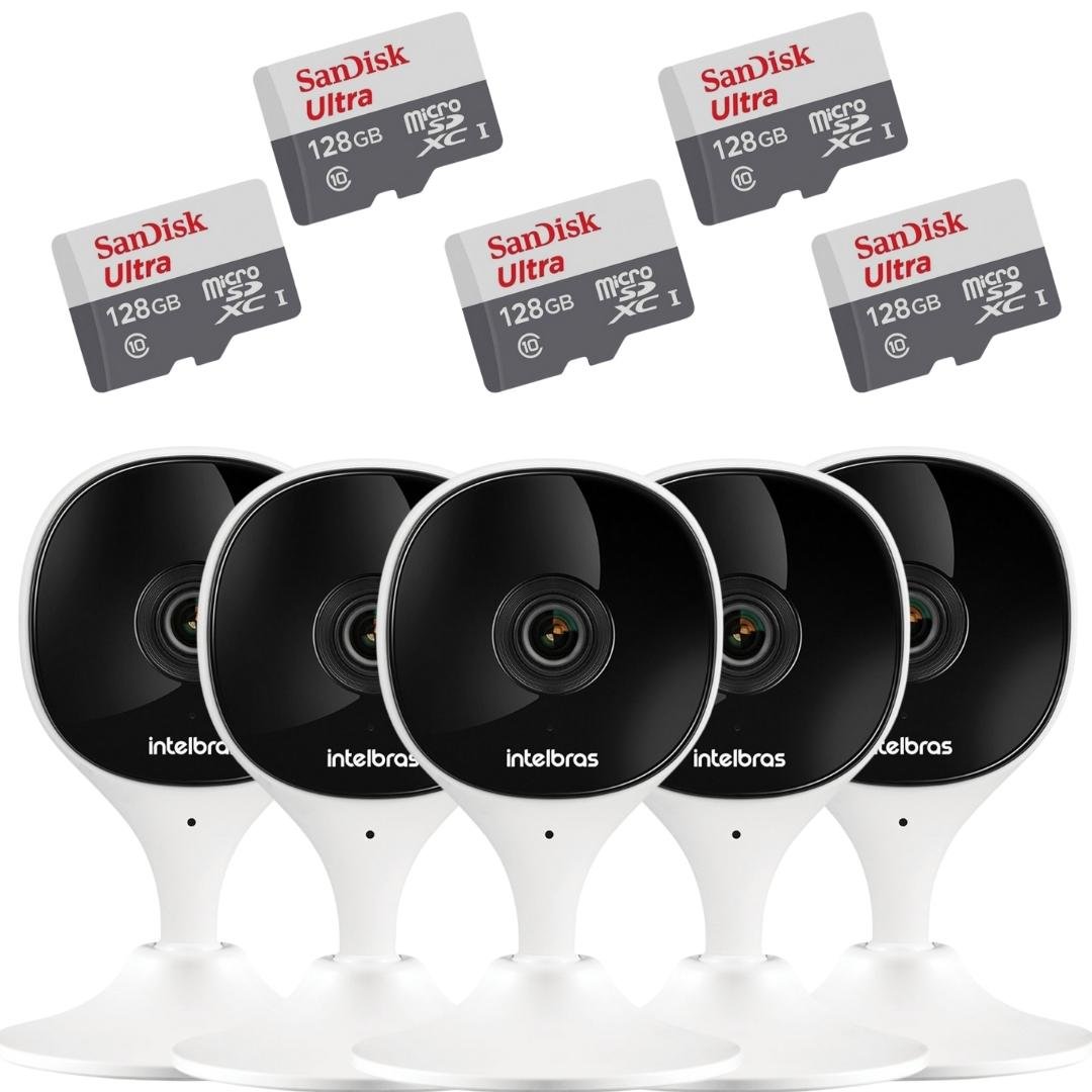 5 Câmeras Ip Wi-fi Full Hd Imx Mibo Intelbras + Sd 128gb Ultra ...