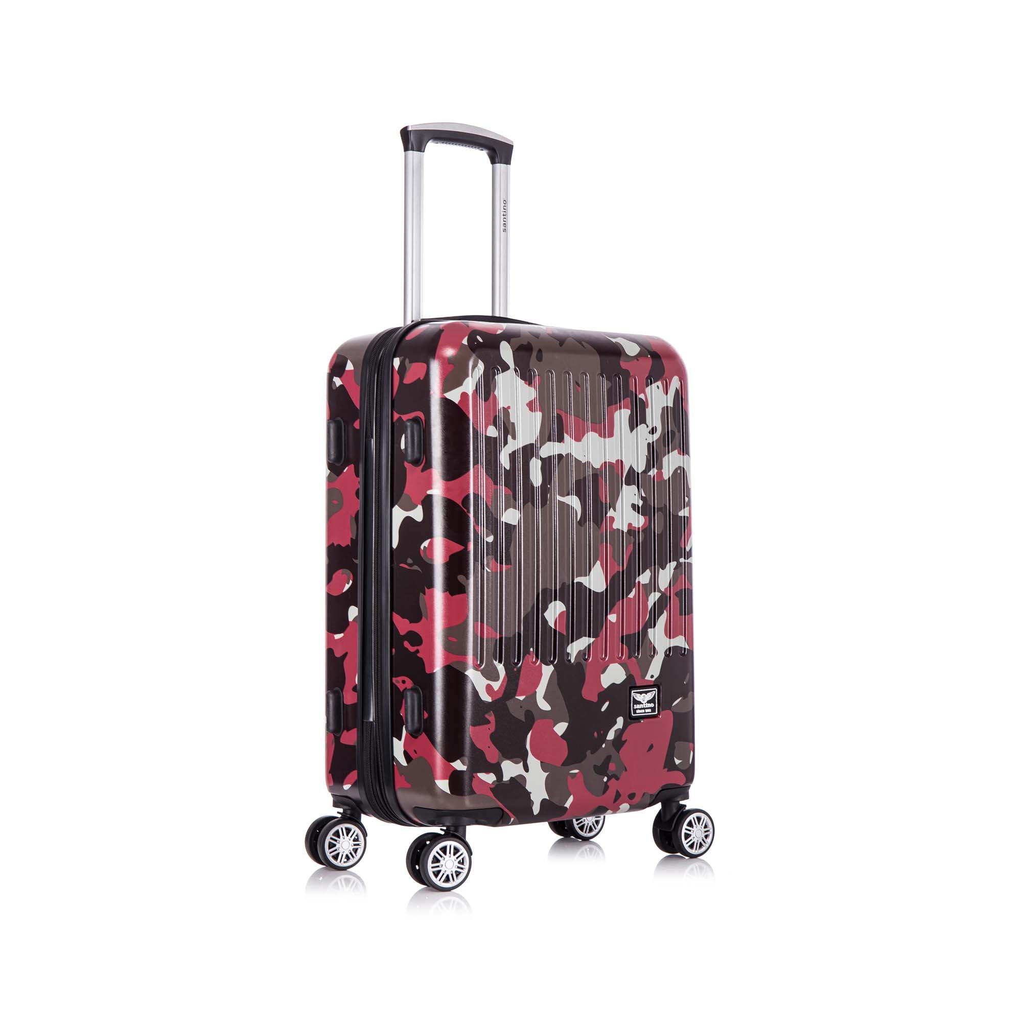 Mala Viagem Militar Santino H220 Rígida Abs Rodinhas 360 Tsa Média HSV220 Vermelho | MadeiraMadeira