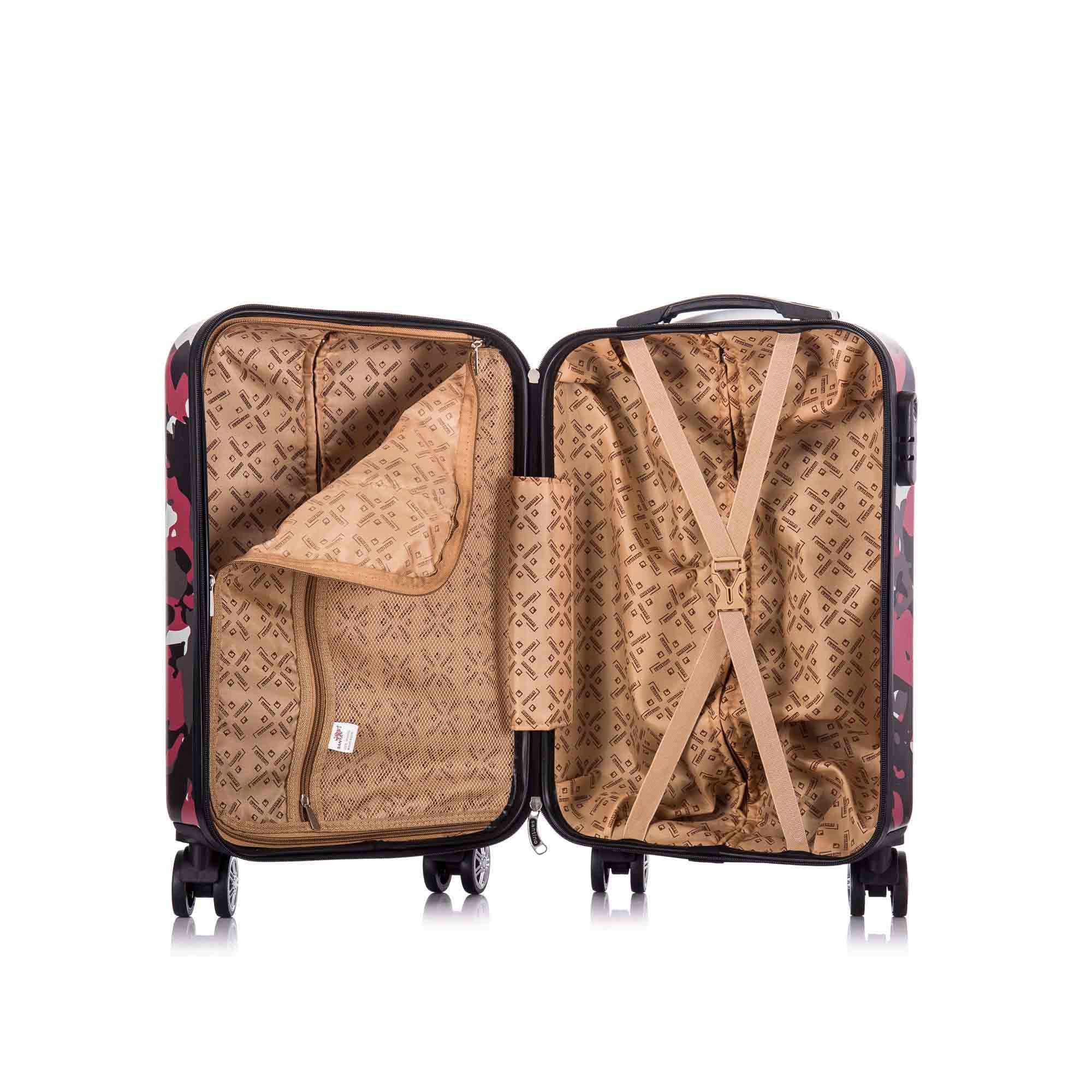 Mala Viagem Militar Santino H220 Rígida Abs Rodinhas 360 Tsa Média HSV220 Vermelho | MadeiraMadeira