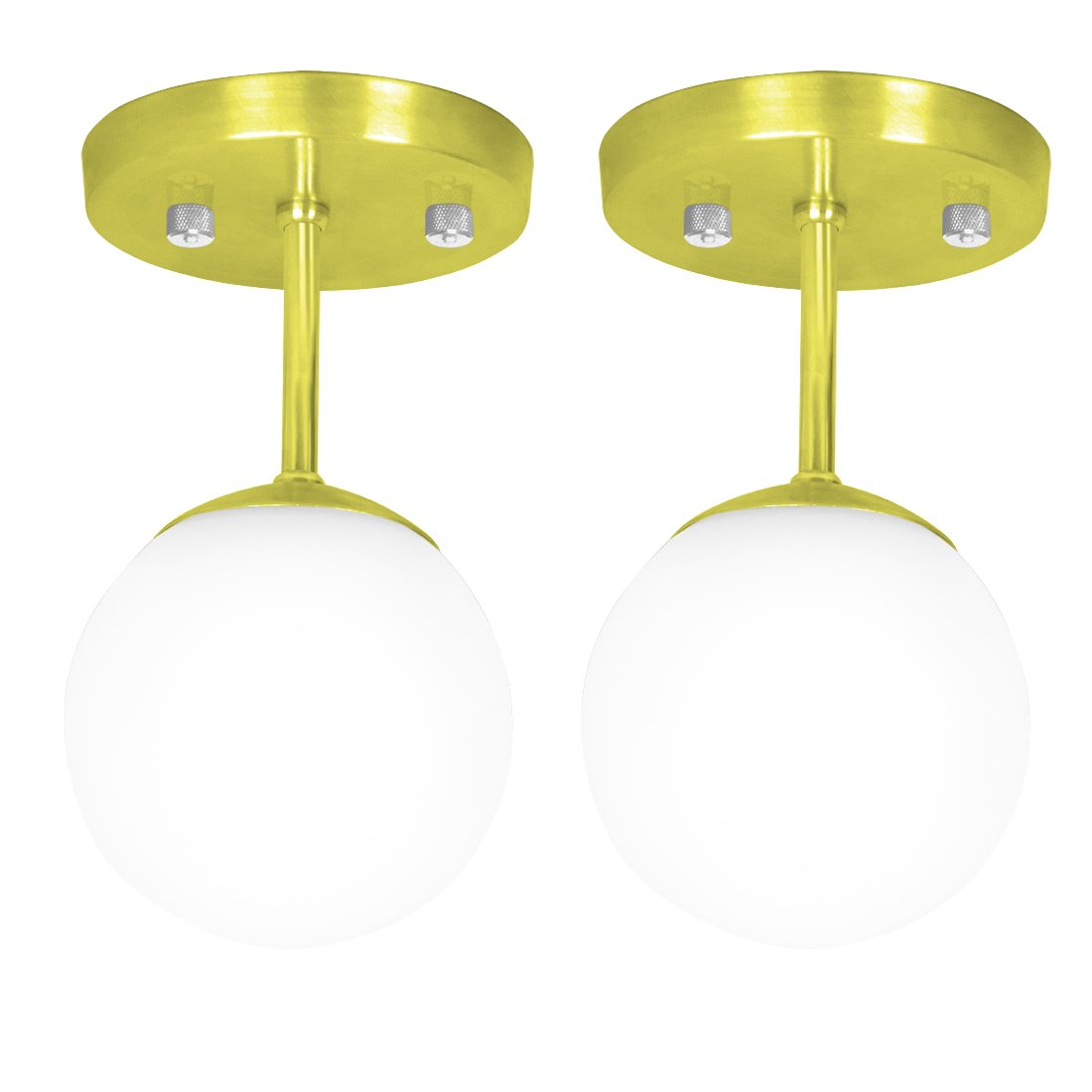 Kit 2 Lustre Plafon Orby Dourado 23x14 cm | MadeiraMadeira