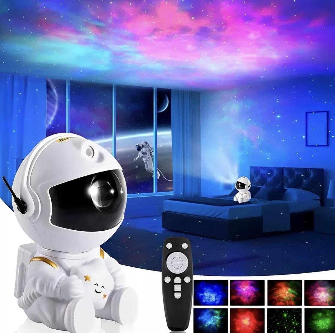 Luminaria Projetor de Luz Astronauta Galaxy Ligth Estrelas | MadeiraMadeira