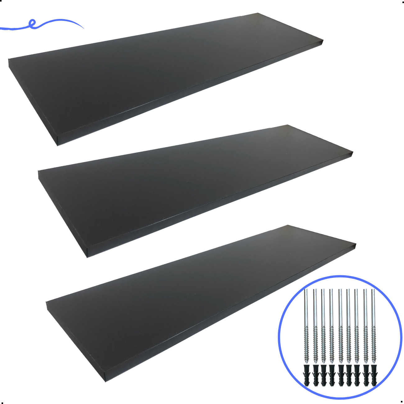 Kit 3 Prateleira Preta 70X20 + Suporte Flutuante Mdf Organizadora ...