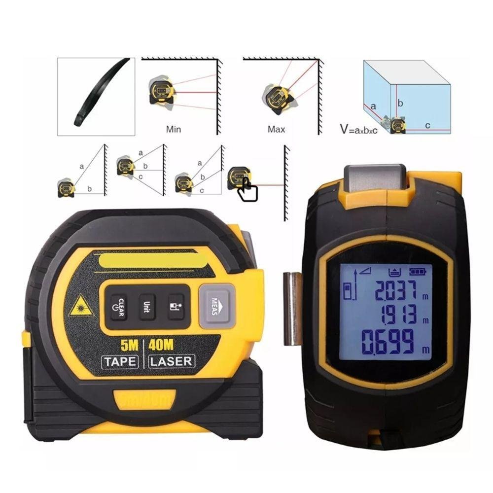 Trena Digital Visor Lcd Multifuncional Medição Laser 40m | MadeiraMadeira