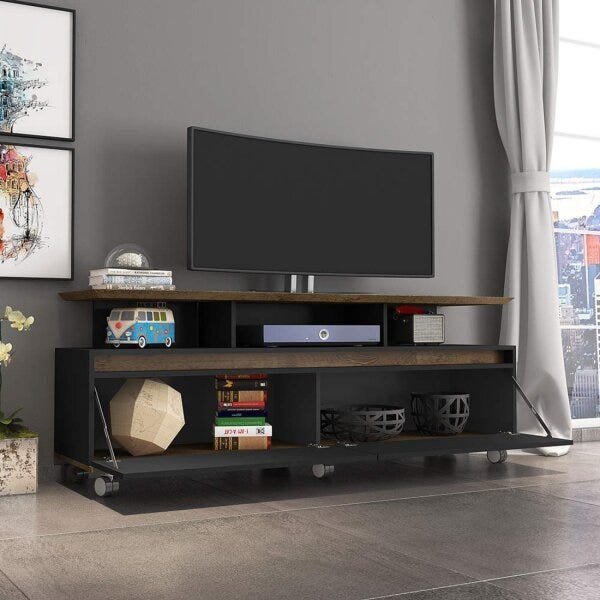 Rack para TVs até 60 Polegadas 2 Portas e Rodízios Móveis Bechara ...