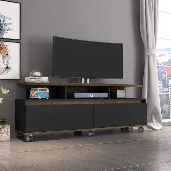 Rack para TVs até 60 Polegadas 2 Portas e Rodízios Móveis Bechara ...