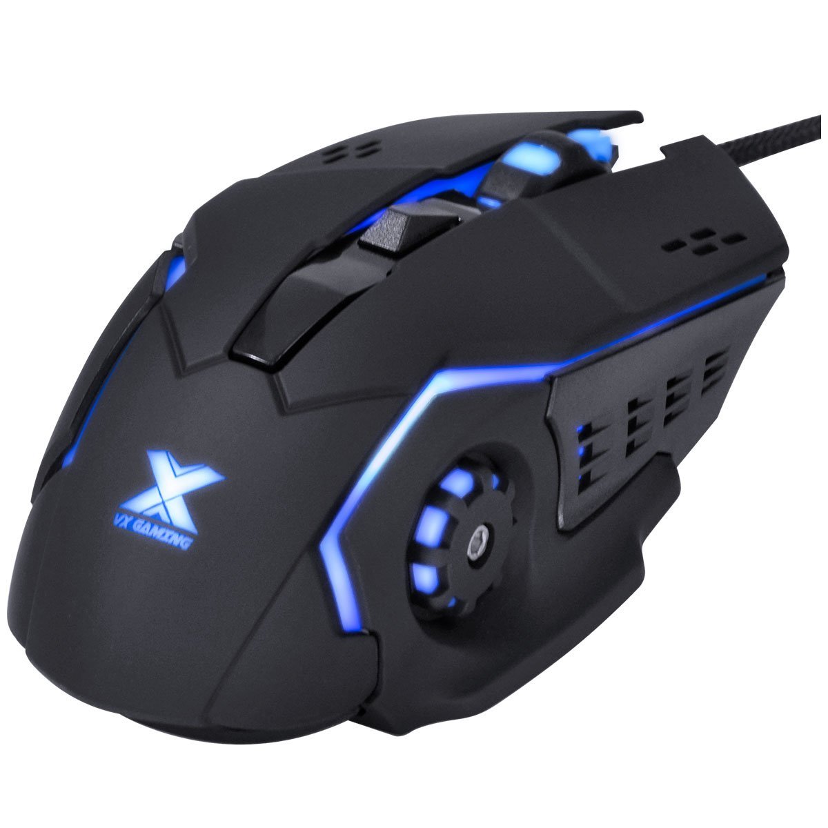 Mouse Gamer Galatica 2400 Dpi Led Azul Cabo Usb 1,8 Metros Trançado ...