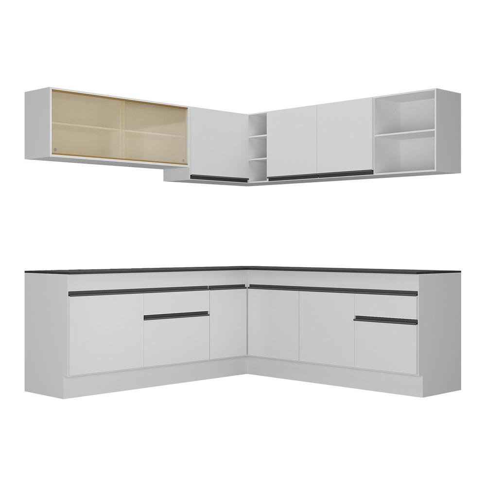 Armário de Cozinha Completa de Canto com Rodapé Veneza Multimóveis ...