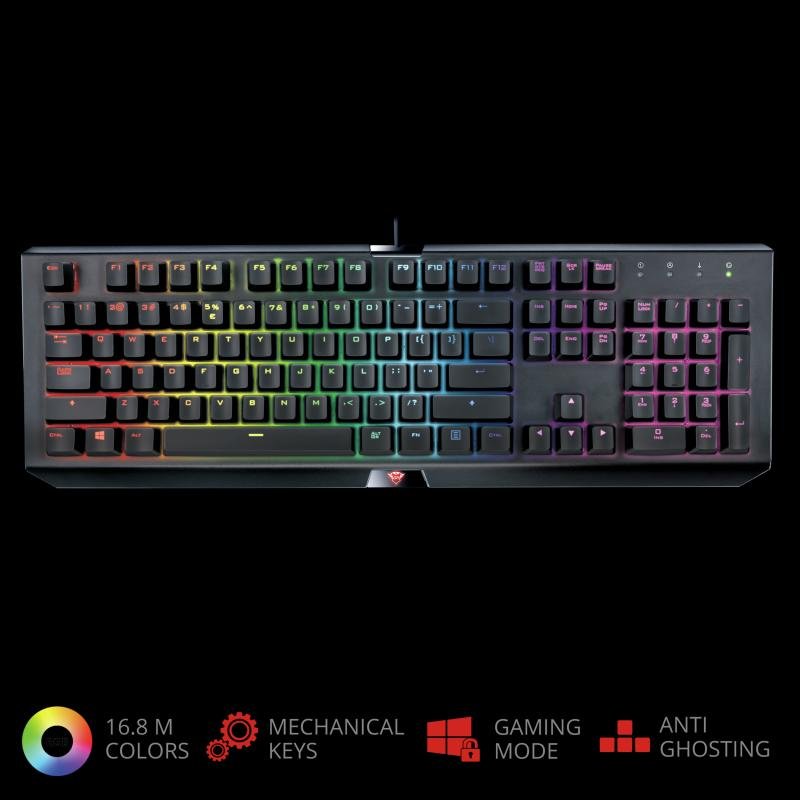TECLADO USB TRUST 21808 GAMING MECANICO GTX 890 CADA ILUMINADO RGB ...