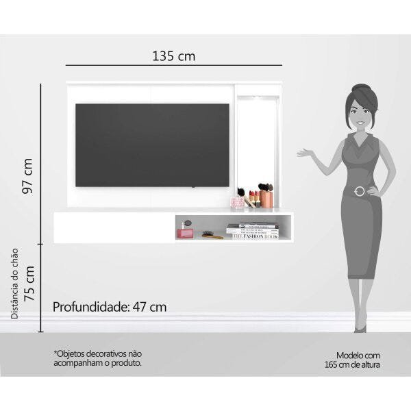 Painel Suspenso para TVs 43 Polegadas Multifincional Single Espresso ...