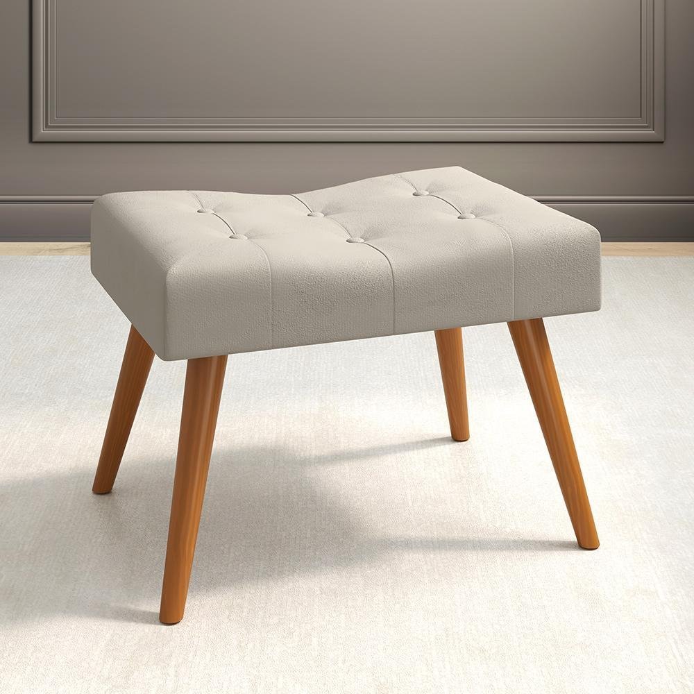 Puff Banqueta Lorena Areia - LH Móveis | MadeiraMadeira