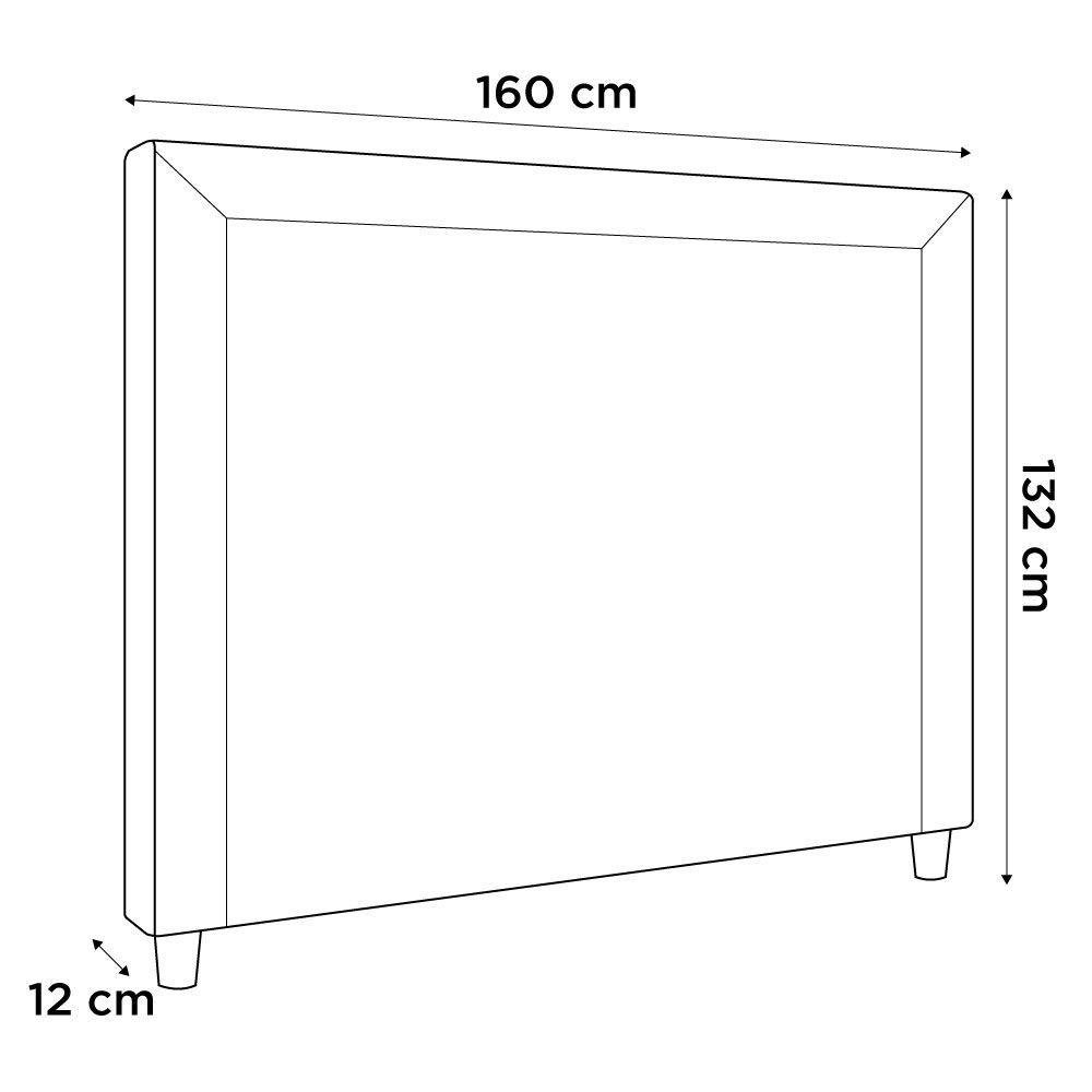 Cabeceira Cama Box Casal Queen Size Maísa 160cm com Frame Veludo Cinza ...