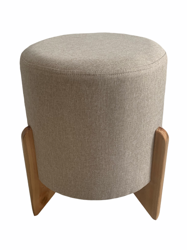 Puffs Redondo Bob Linho Bege | MadeiraMadeira