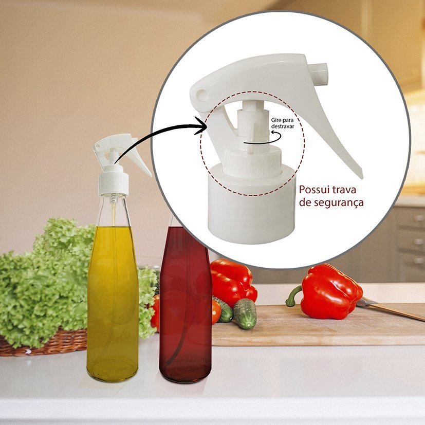 4 Frasco Galheteiro Spray Azeite Vinagre Vidro | MadeiraMadeira