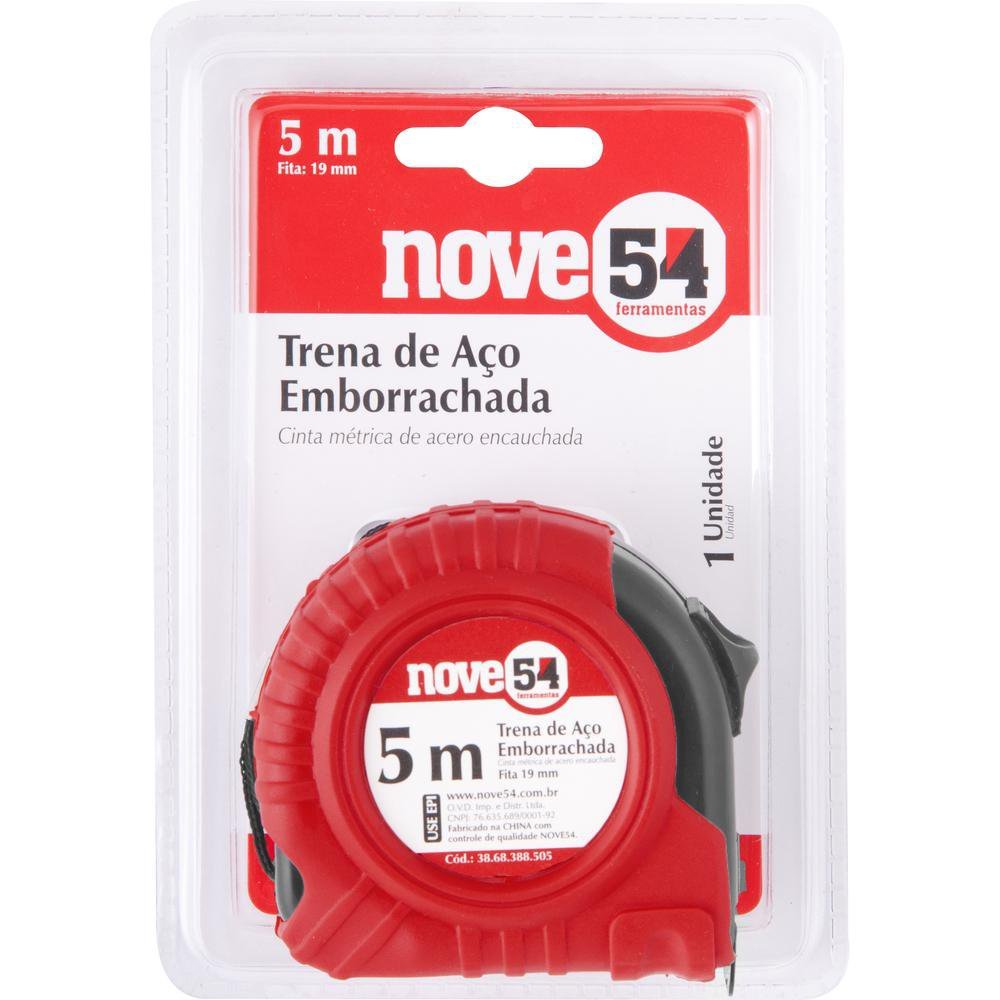 Trena aço 5mx19mm curta emborrachada - Nove54 | MadeiraMadeira