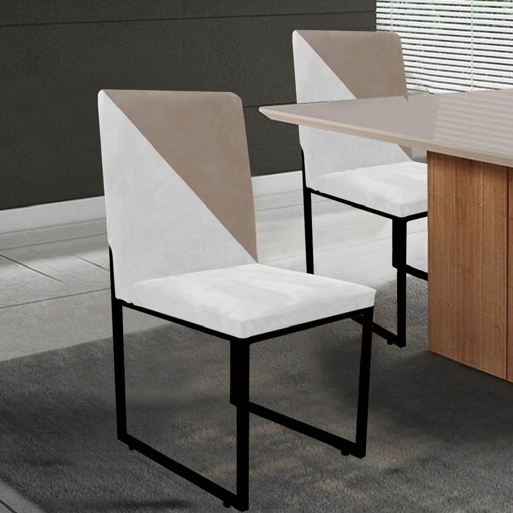 Kit 02 Cadeira Office Stan Duo Sala de Jantar Industrial Ferro Preto ...
