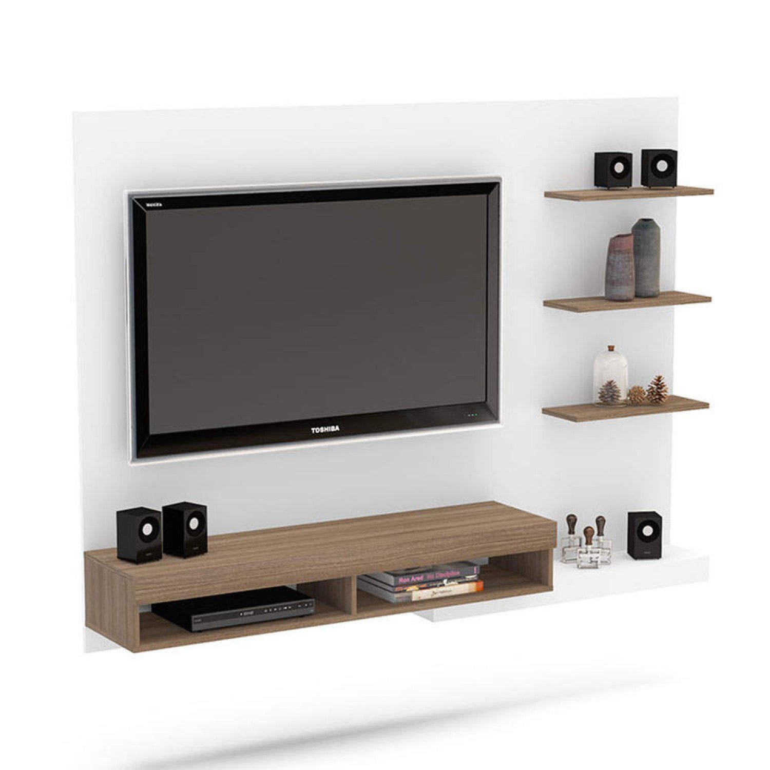 Painel para TV até 50 Polegadas 2 Nichos e 3 Prateleiras Fraiburgo ...