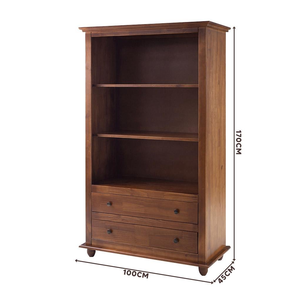 Estante Madeira Maciça Com 2 Gavetas Pinhão Diamante Plano A ...