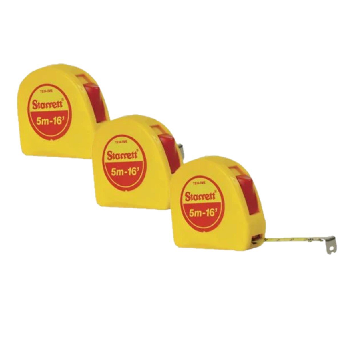 Kit 3 Trena Bolso Fita Aço Resistente C/ Trava 5m Starrett | MadeiraMadeira