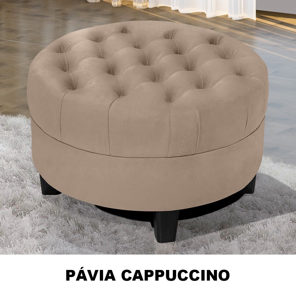 Puff Redondo Capitonê Amsterdã Várias Cores Pavia Cappuccino - LH ...