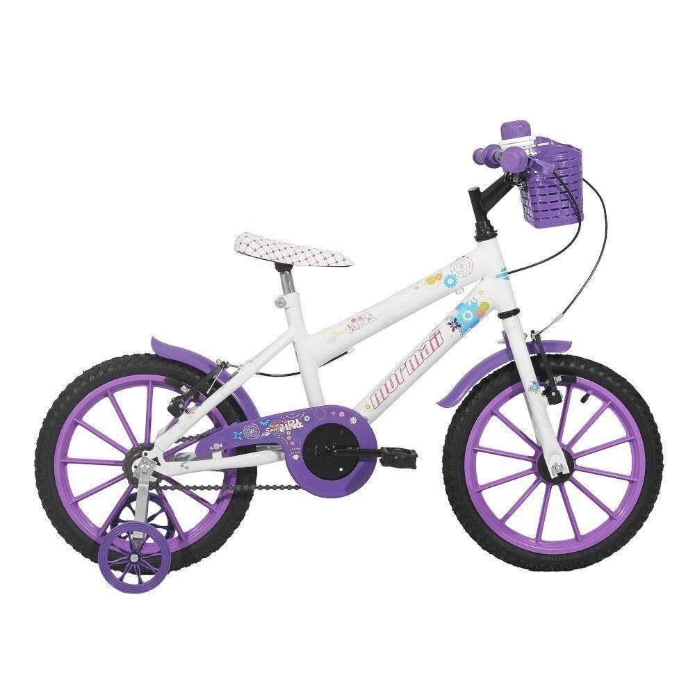 Bicicleta Mormaii Sweet Girl Aro 16 Branco/Violeta | MadeiraMadeira