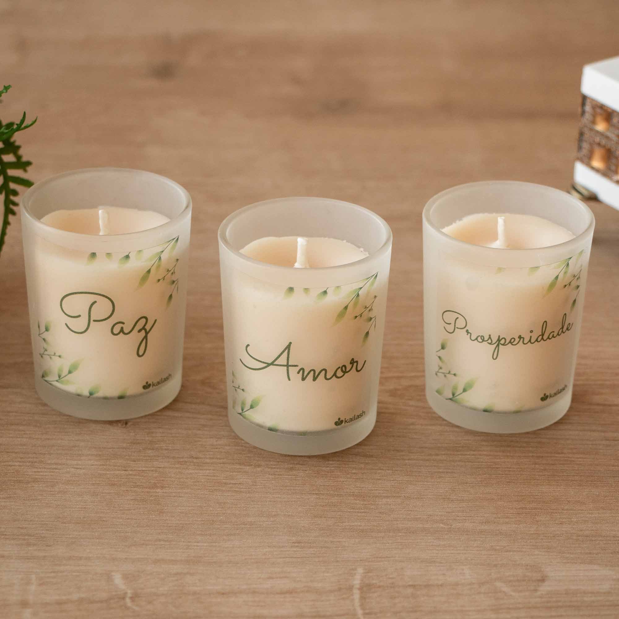 Kit 3 mini velas 50g Bons Fluidos | MadeiraMadeira