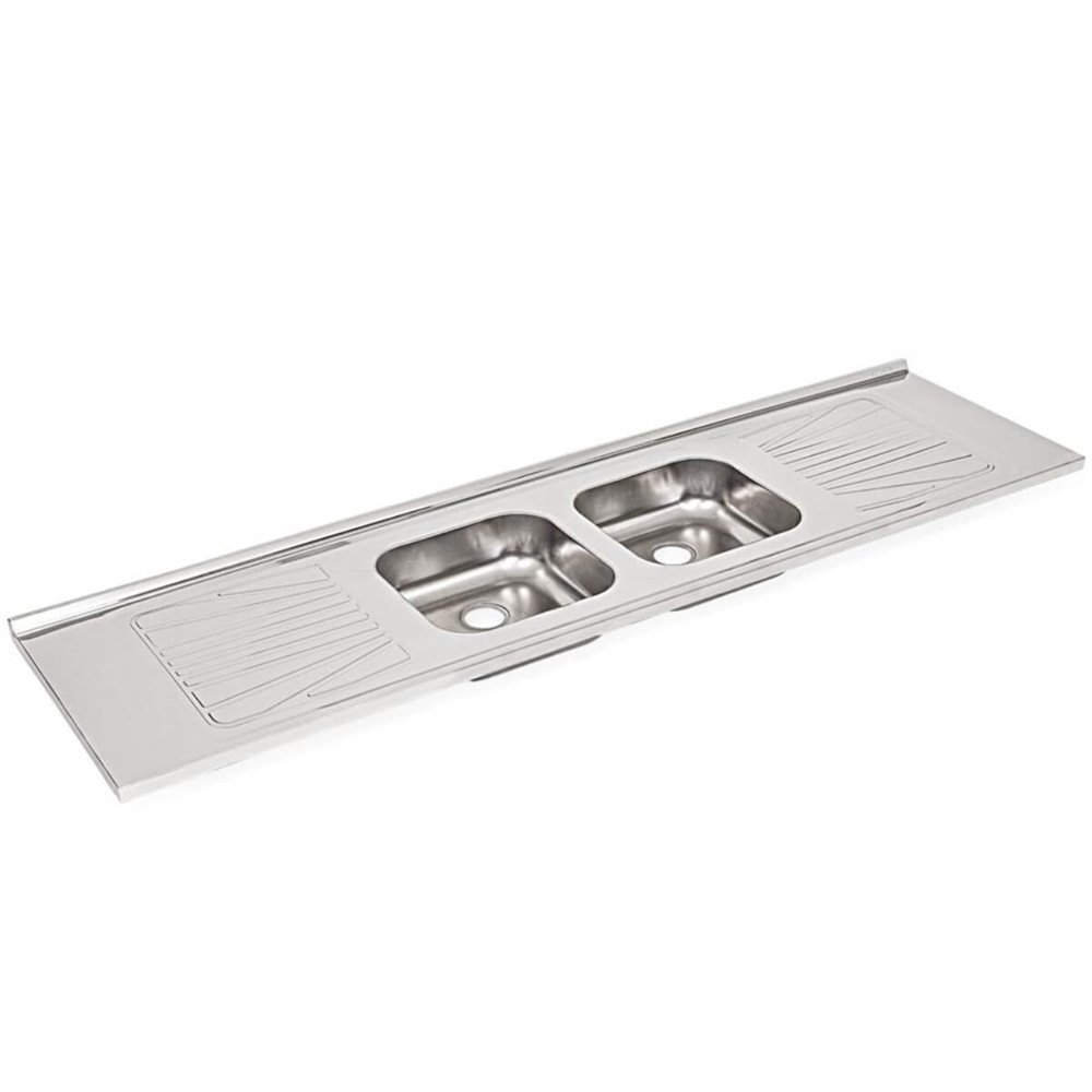 Pia de Cozinha Inox Cuba Dupla 200 x 52cm - FABPIA01180101 - FABRINOX ...