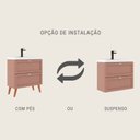 Gabinete para Banheiro com Cuba e Armario 80cm Retro Mdf Milano On ...