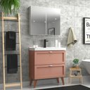 Gabinete para Banheiro com Cuba e Armario 80cm Retro Mdf Milano On ...