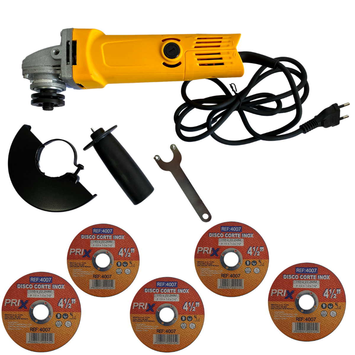 Esmerilhadeira Angular 700W com 5 Discos Inox 115mm Nakasaki Voltagem ...