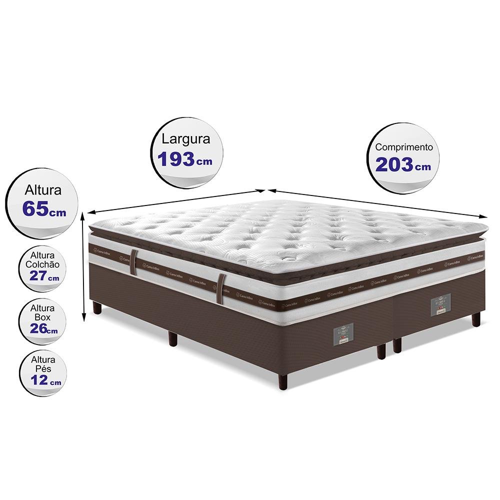Cama Box King Colchão + Box 193x203 Molas Ensacadas Cama inBox Relax ...