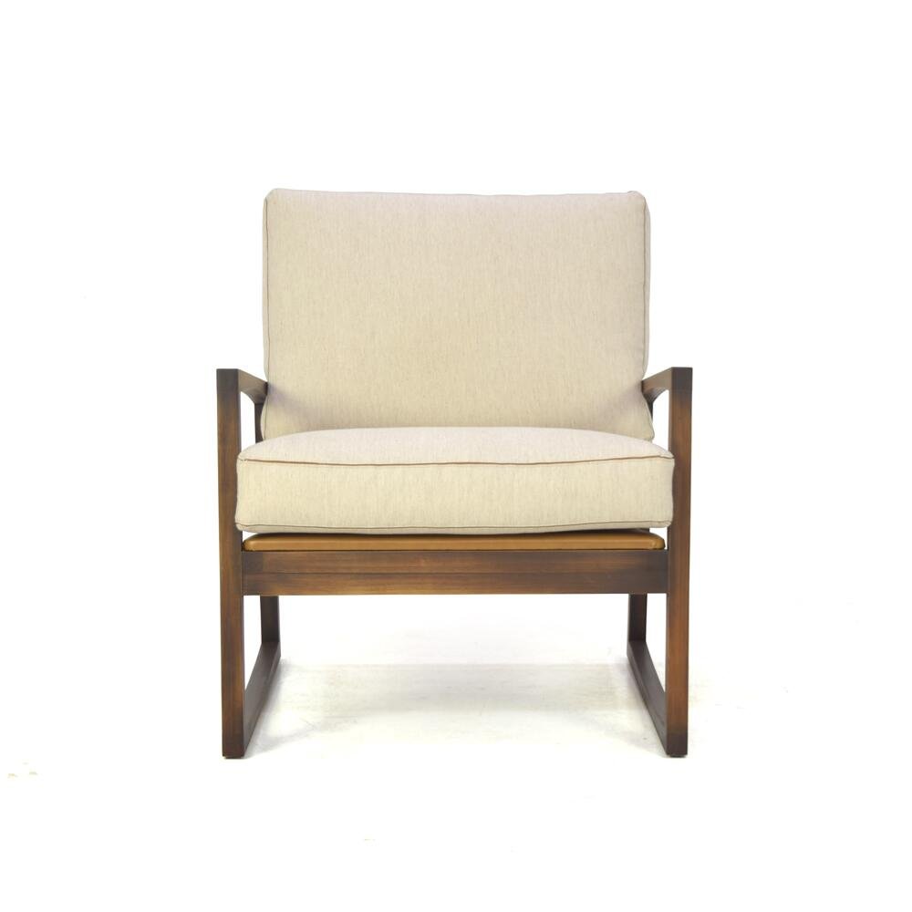 Poltrona de Madeira Maciça Estofada Sofia Sarja 310 - Iaza Móveis ...