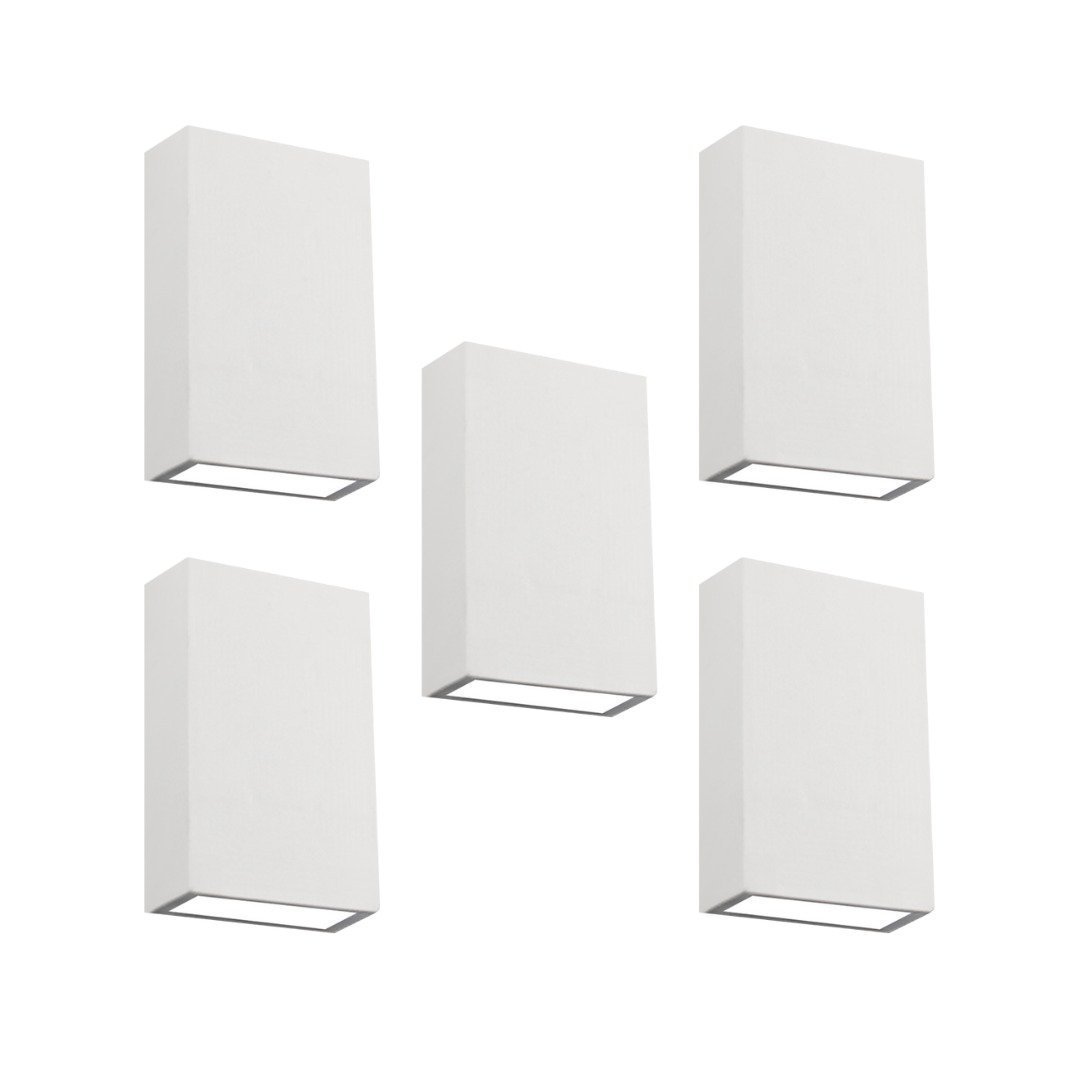 Kit 5 Luminárias Arandela Box 9 Fachos Ip65 4W 3000K Branco | MadeiraMadeira