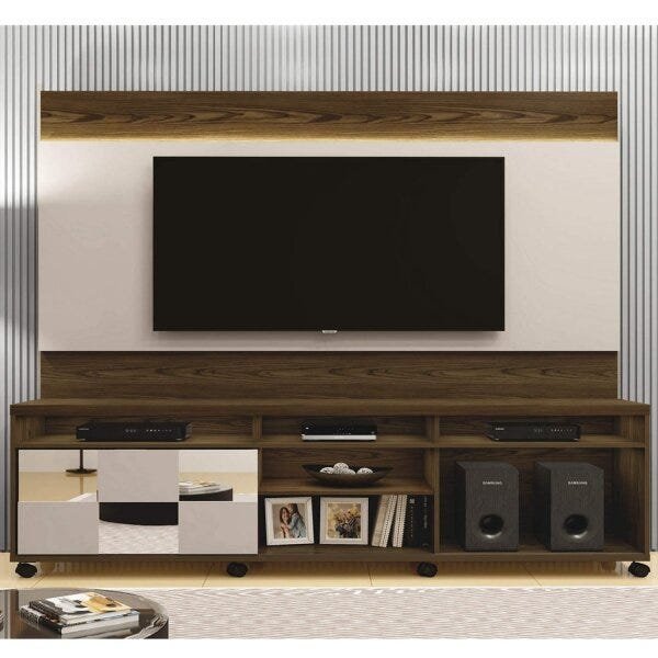 Painel para TVs até 70 Polegadas com LED Montreal Mavaular | MadeiraMadeira