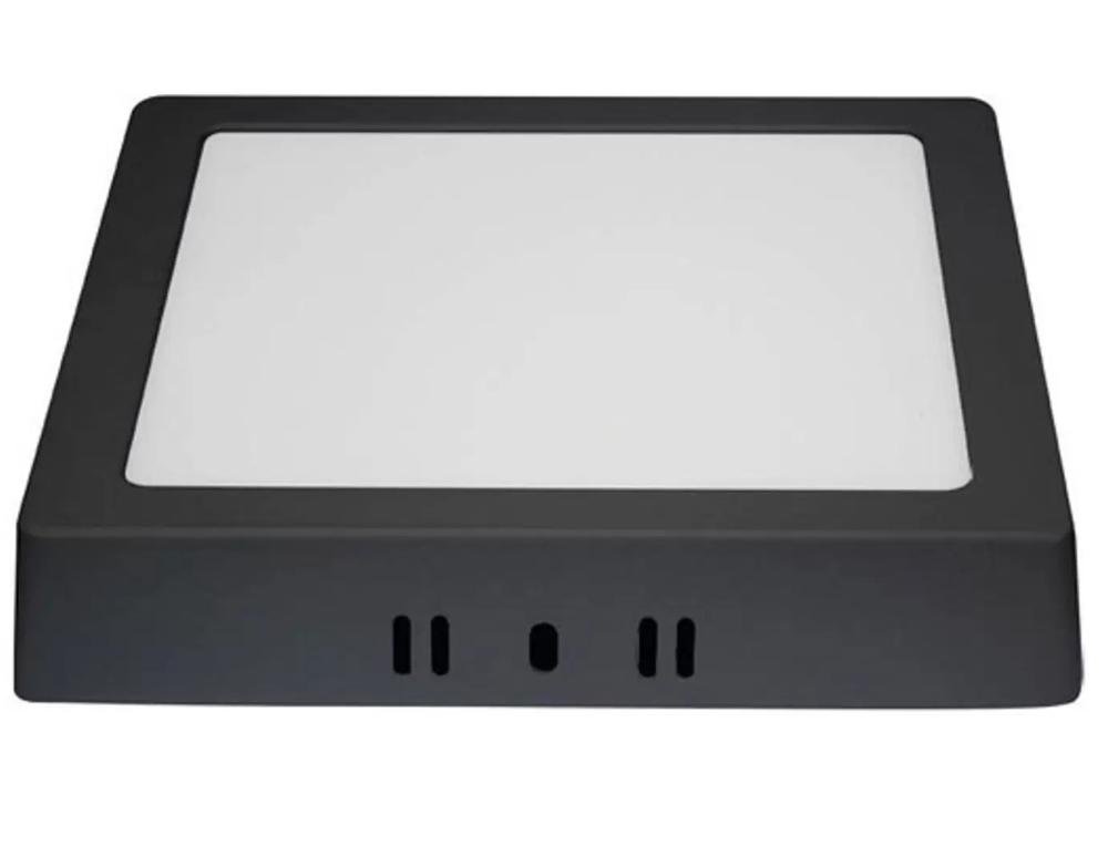 Painel Plafon De Led Preto 12w Sobrepor Quadrado 3 Unidade Cor:3000 ...