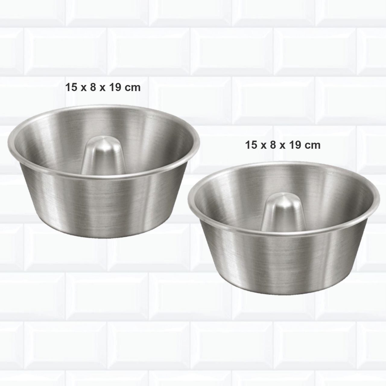 Kit 2 Formas De Pudim Média Em Alumínio 15 X 8 Cm | MadeiraMadeira