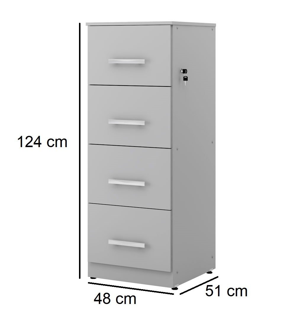 Arquivo escritorio 4 Gavetas Light Pleno Moveis Arquivo 4 Gavetas ...
