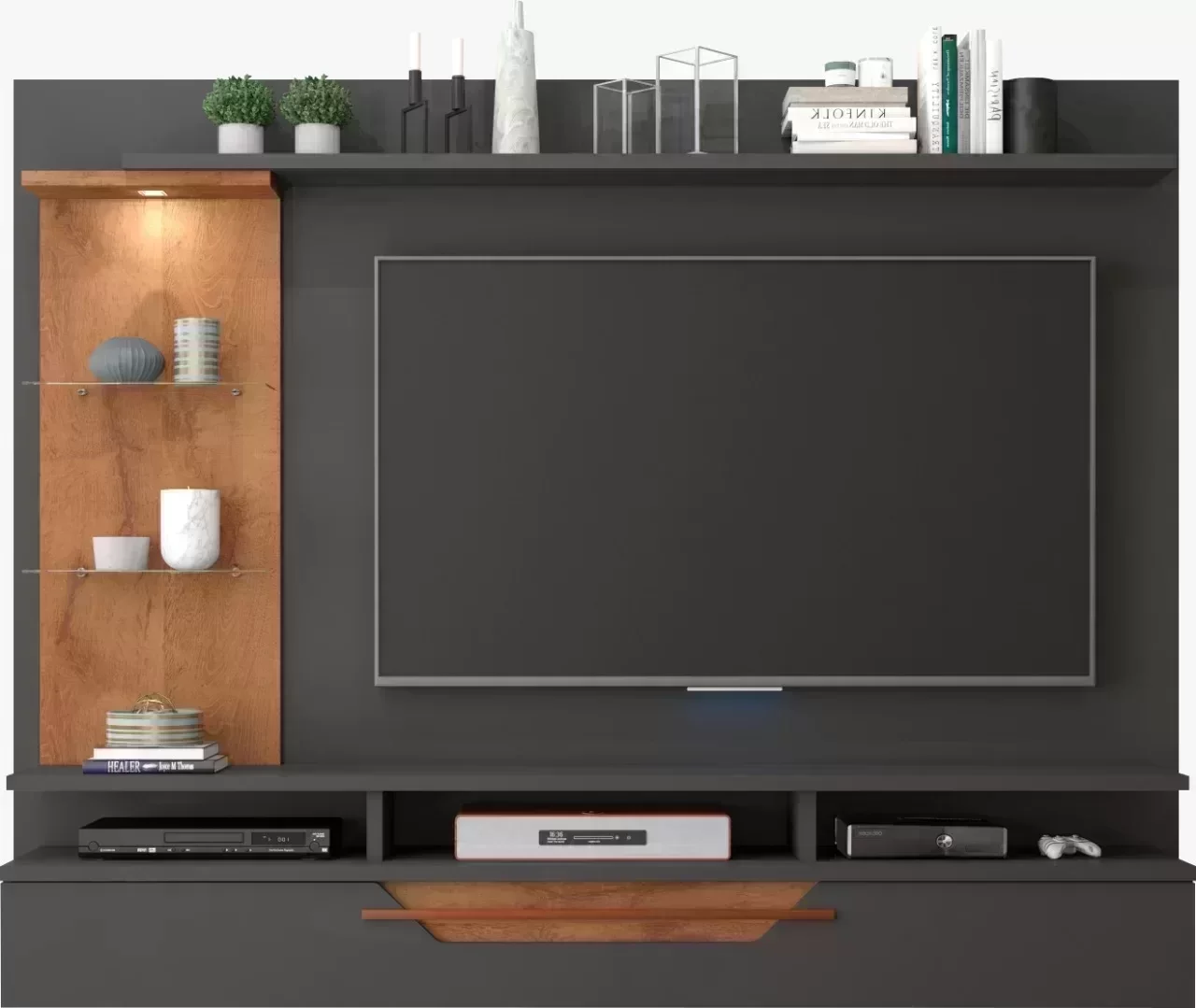 Painel para TV até 65 Polegadas com LED 1 Porta Lisboa Permobili | MadeiraMadeira