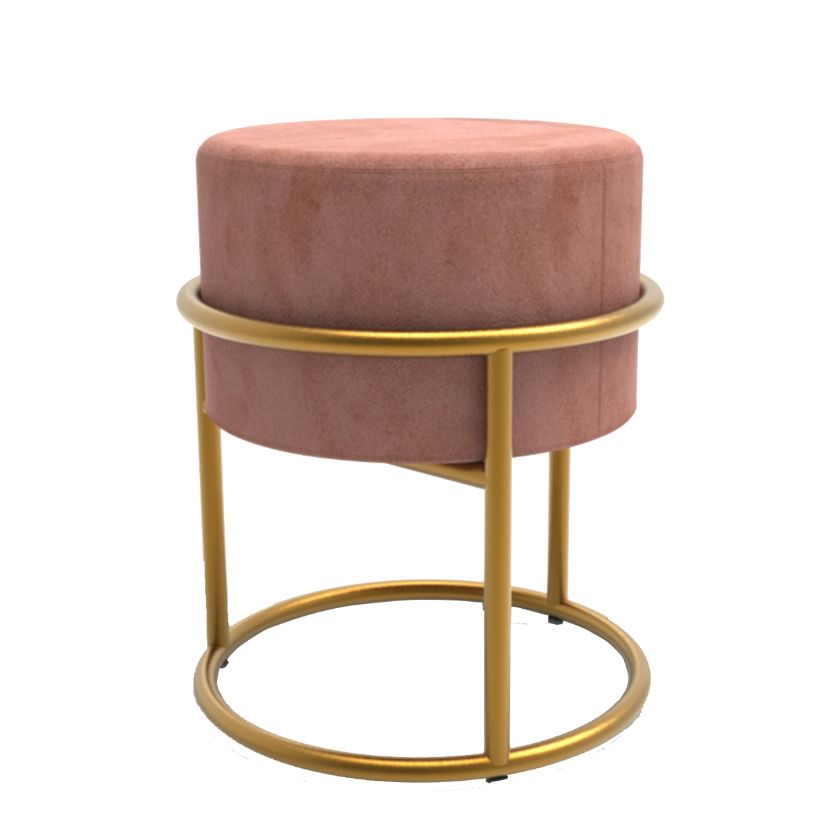 Puff Veludo Rosa Base de Ferro Moderno Veludo | MadeiraMadeira