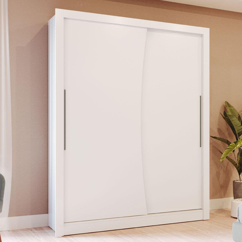 Guarda Roupa com 2 Portas de Correr e 3 Gavetas - Branco | MadeiraMadeira