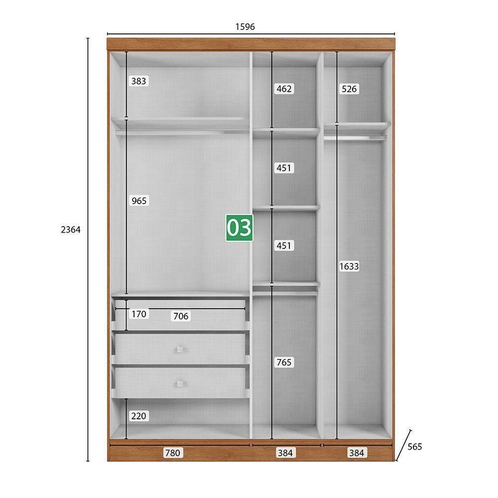 Guarda-roupa Em Mdf Com 9 Portas E 6 Gavetas Cumaru | MadeiraMadeira