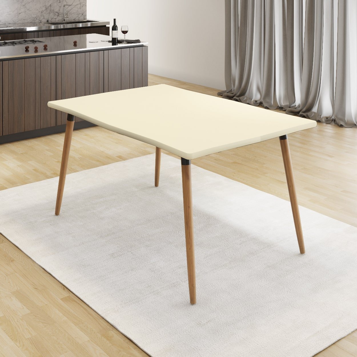 Mesa Retangular Lótus 120cm - Cor Sweet Corn | MadeiraMadeira