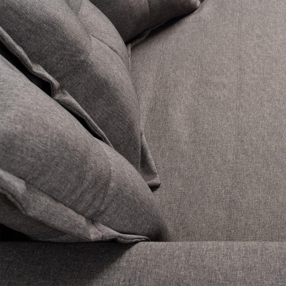 Sofá Cama Retrátil Casal 2 Lugares 4 Almofadas Bino DJ Móveis Linho Cinza | MadeiraMadeira