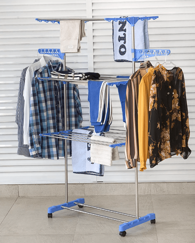 Varal de Roupas 3 Andares de Chão Dobrável Vertical | MadeiraMadeira