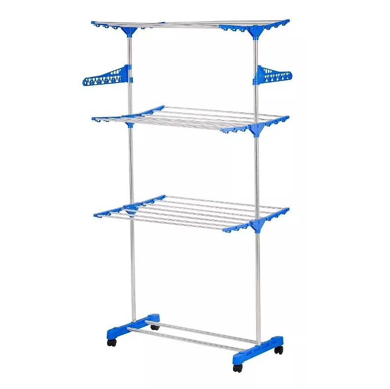 Varal de Roupas 3 Andares de Chão Dobrável Vertical | MadeiraMadeira