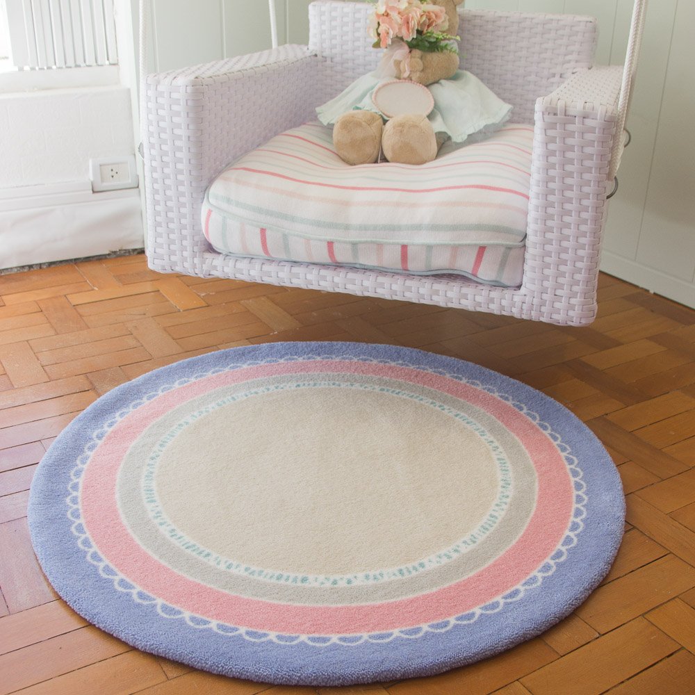 Tapete Quarto Infantil Menina Candy Redondo - 1,50 diam | MadeiraMadeira