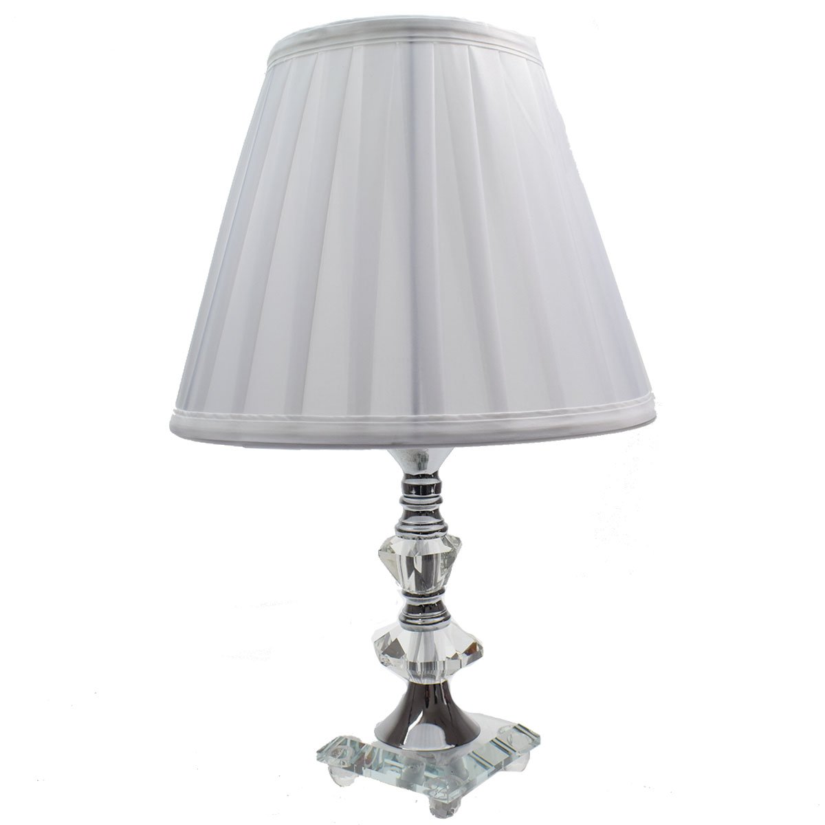 Abajur Cristal em vidro com cúpula branca 34,5 x 21cm bivolt ...