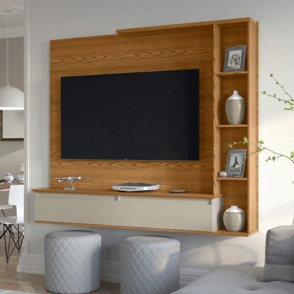 Painel para TV até 52 Polegadas 1 Porta 4 Nichos Sublime Patrimar ...